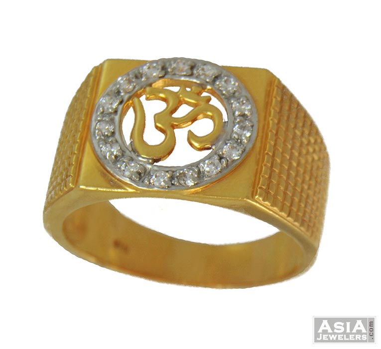 22k Gold Om Mens Ring