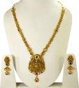 22K Gold Chandra Haar - AjNs60905 - 22K Gold Necklace and Earrings set ...