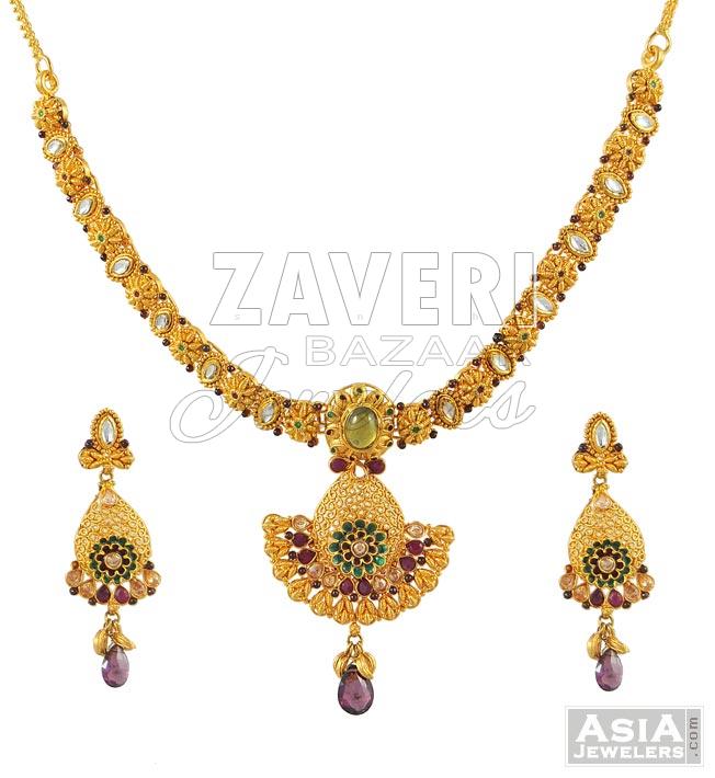 22k Gold antique necklace set