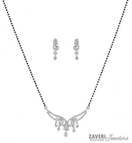 Exclusive Diamond Mangalsutra Set - AjDi59770 - 18k gold designer ...