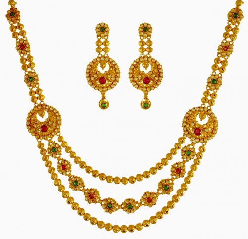 22kt Gold Precious Stone Set - AjNs64027 - 22kt Gold Precious Stone Set ...