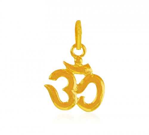 22K Gold OM Pendant - AjPe61858 - 22 Karat Gold pendant is designed ...