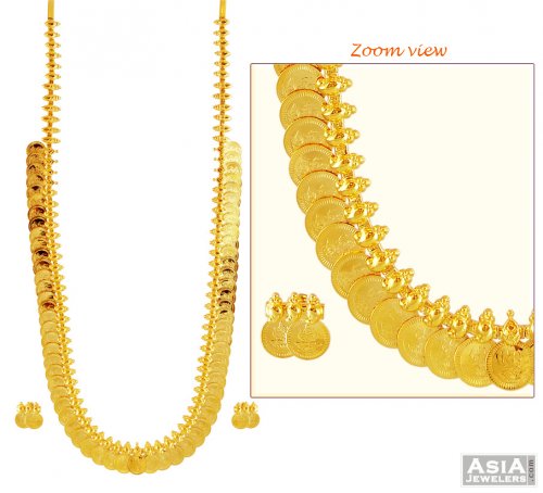 22K Gold Long Kasu Mala - AjNs59135 - Beautiful 22K Gold Kasu Mala ...