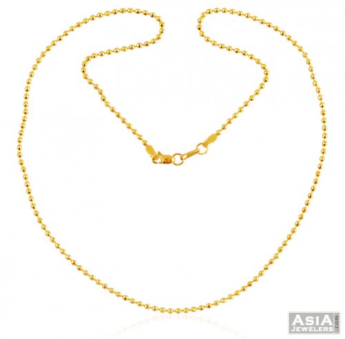 Decent Gold Ball Chain - AjCh58572 - 22K Gold ball Fancy chain ...