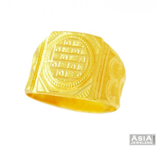 22K Gold Indian Ring - AjRi56157 - 22k gold indian men ring in fancy ...