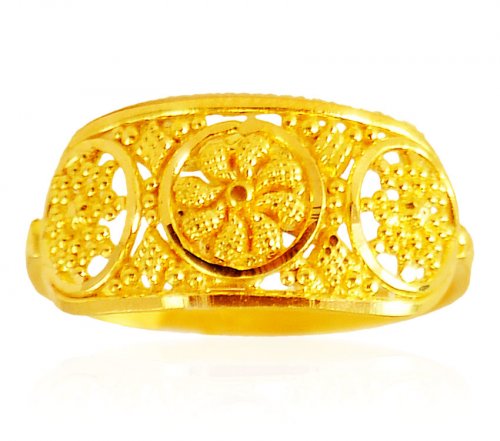 22kt Fancy Gold Ring - AjRi62495 - 22kt Gold Ladies Ring is beautifully ...