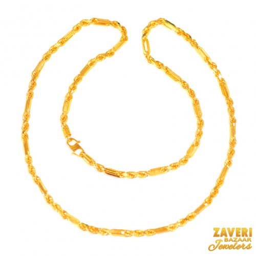 22Kt Gold Cartier Rope Chain - AsCh66513 - 22 karat Gold cartier rope ...
