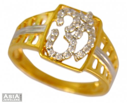 22k Religious Mens Om Ring - AjRi55317 - 22k gold mens ring with Om ...