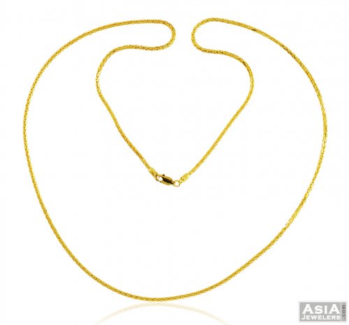 22k Fox Tail Gold Chain - AsCh58561 - 22k Gold Chain, designed in a fox ...