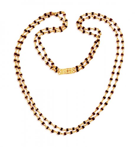 22K Gold Ladies Brown Tulsi Chain - AjCh59387 - 22k Gold Ladies 2 ...