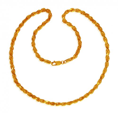 22K Gold Rope Chain 22 In - AsCh62038 - 22K Gold 22 Inches long Thick ...