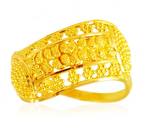 22 Kt Gold Ring For Ladies - ajri62525 - 22K Gold ring for ladies is ...
