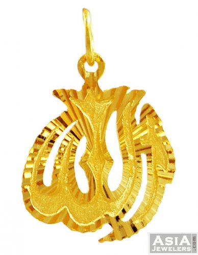 Allah 22K Gold Pendants - ajpe57362 - 22K Gold Allah Pendant designed ...