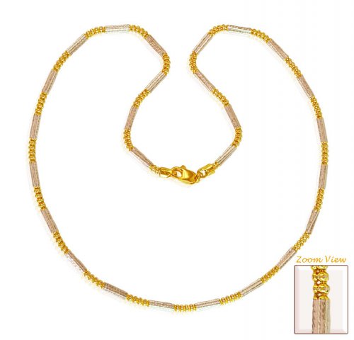 22 Kt Gold Two Tone Chain - asch61715 - 22Kt Gold chain. Chain is ...