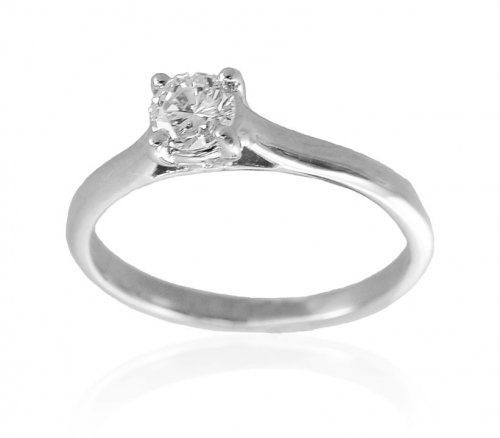 Single Stone Solitaire 18K Ring - ajdr59702 - 18k White Gold Exclusive ...