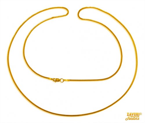 Box Chain 22 Karat Gold (22 In) - asch65933 - 22 Karat gold Box chain ...