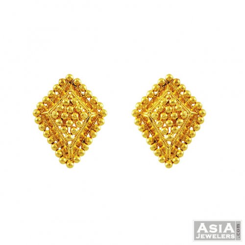 22k Indian Gold Tops - AjEr55622 - 22k gold tops finished small balls ...