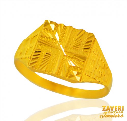 22 kt Gold Mens Ring - AjRi67132 - 22 kt Gold Ring for men's is ...