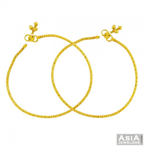 Solid Ladies Fancy Payal (Pair) 22K - AjMs56037 - 22k yellow gold ...