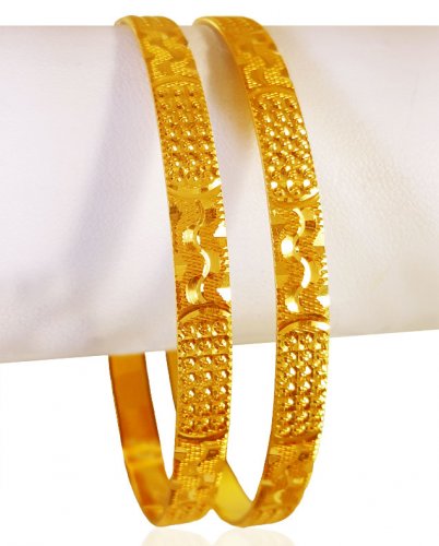 22k Gold Bangles (2 PC) - AjBa64245 - 22KT Gold Bangles Set(2pcs ...
