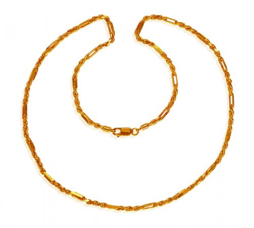 22K Gold Cartier rope Chain 20In - AsCh62025 - 22K Gold Cartier rope ...
